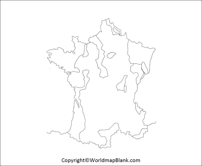 Printable Blank Map of France- Outline, Transparent, PNG Map